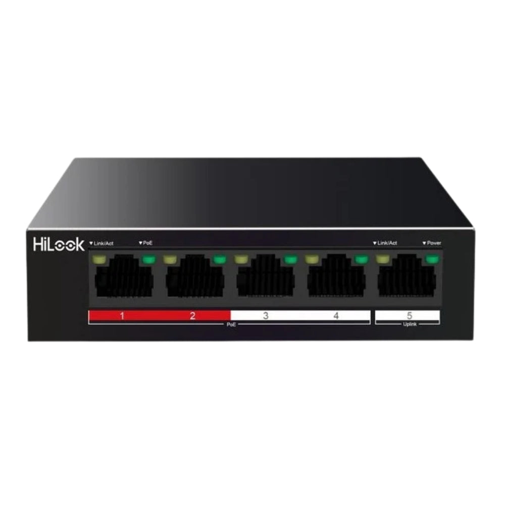 [Hilook-NS-0105P-35(B)] Hikvision Hilook PoE Switch 4-Port 100Mbps Long Range Unmanaged PoE ...