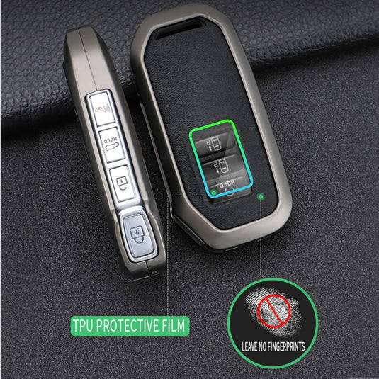 Kia Zinc Alloy + Leather Car Key Fob Cover Case For Sportage, Ray ...