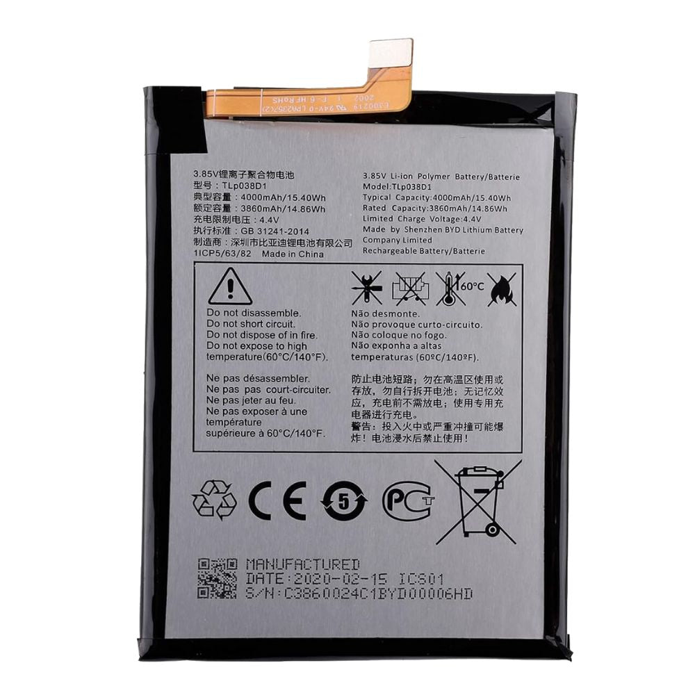 [TLp038D1] TCL 10L / TCL 10 LITE (T770H / T770B / 4187U) Replacement ...