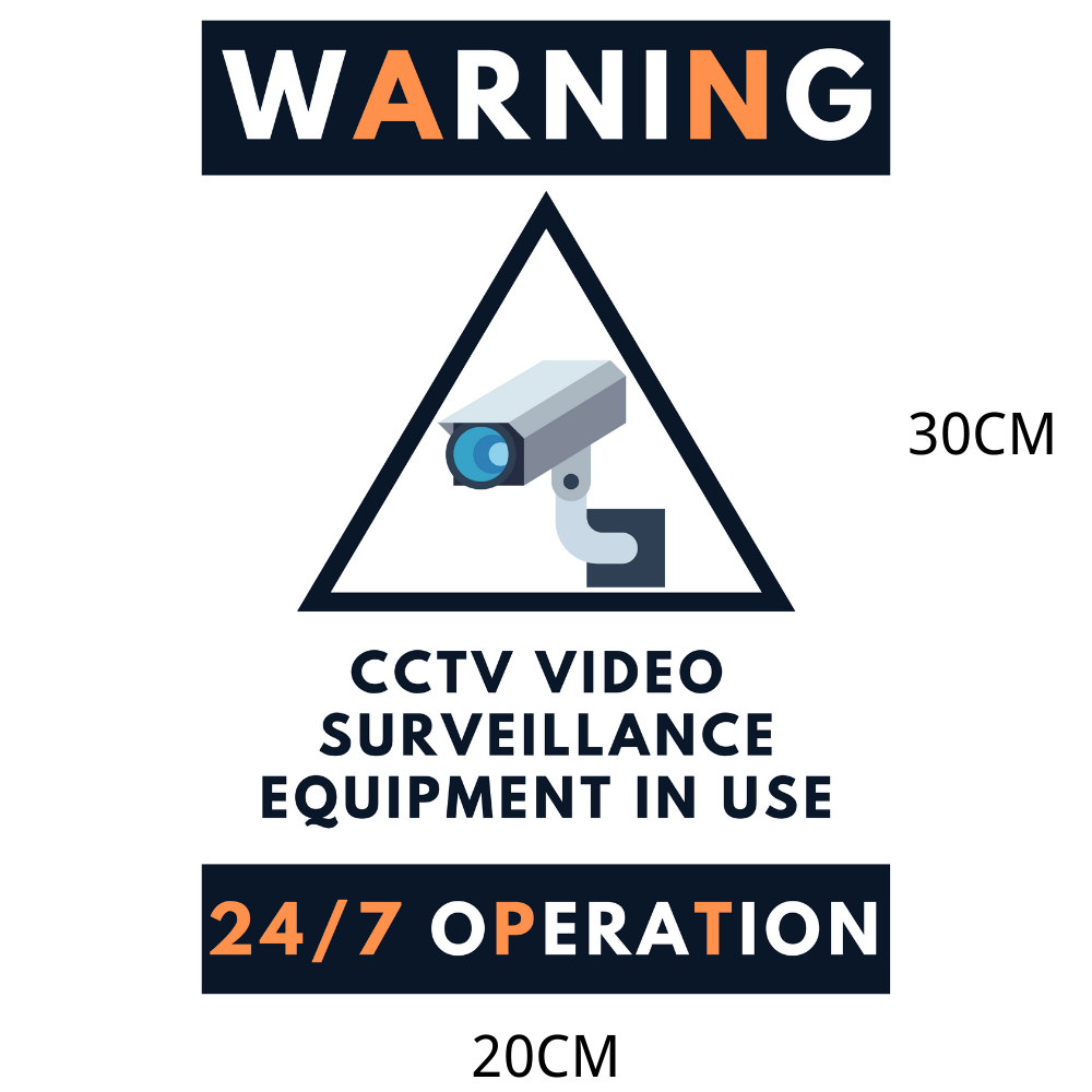 [20cm x 30cm] Security Camera CCTV Surveillance 24/7 Monitor Warning ...