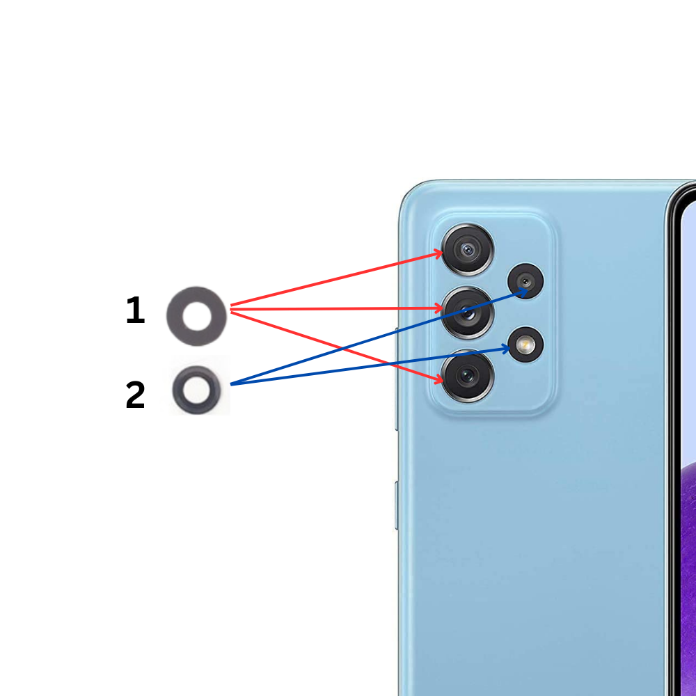 [With Frame] Samsung Galaxy A72 (SM-A725 & A726) Back Rear Camera Glas ...