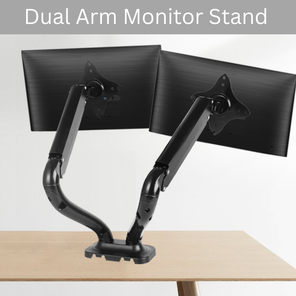 [Up to 32”][Dual Arm] Universal 360 degree Rotation Adjustable Monitor ...
