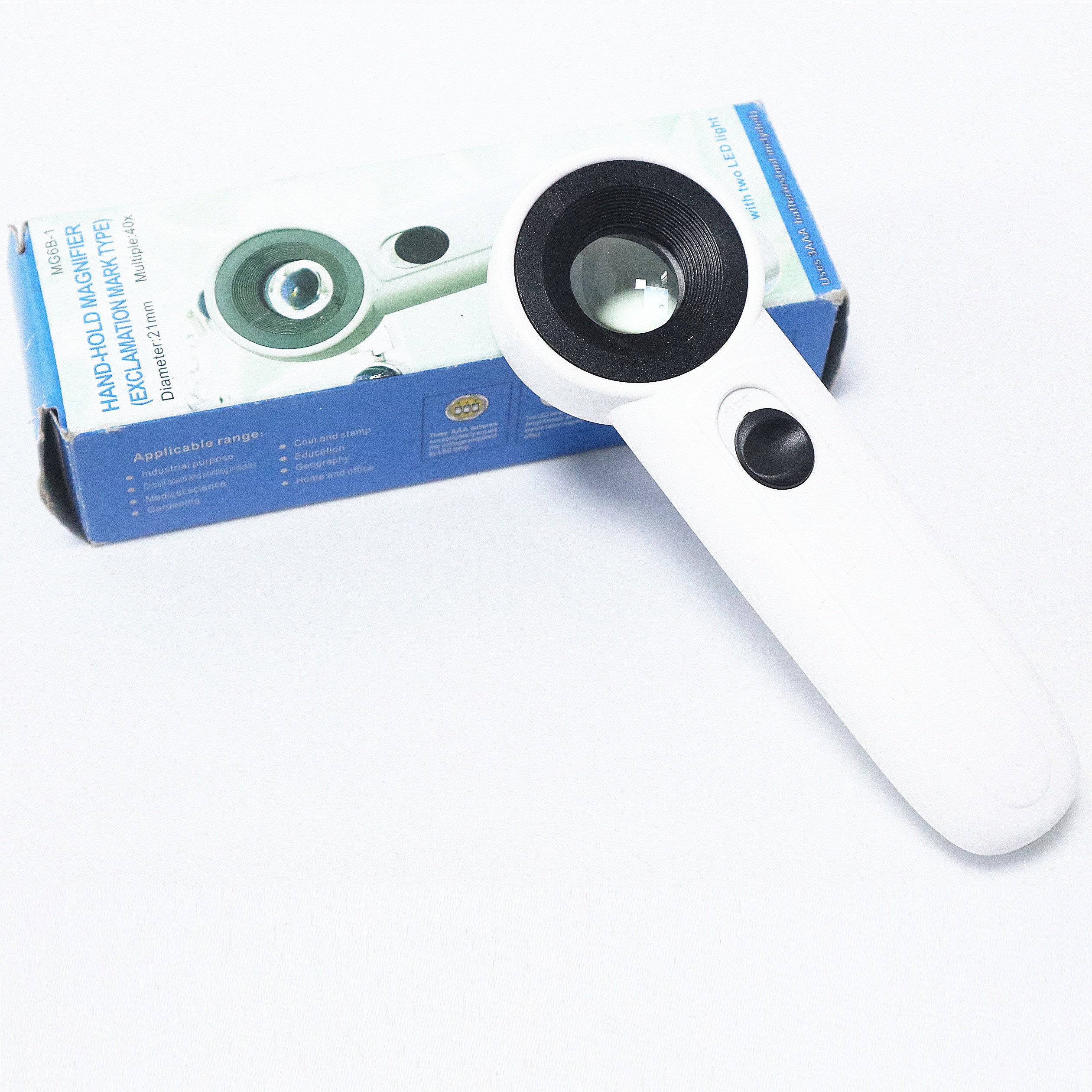 [Mg6B-1B] Battery Power 40 x Zoom Hand Hold Magnifier Exclamation Mark ...
