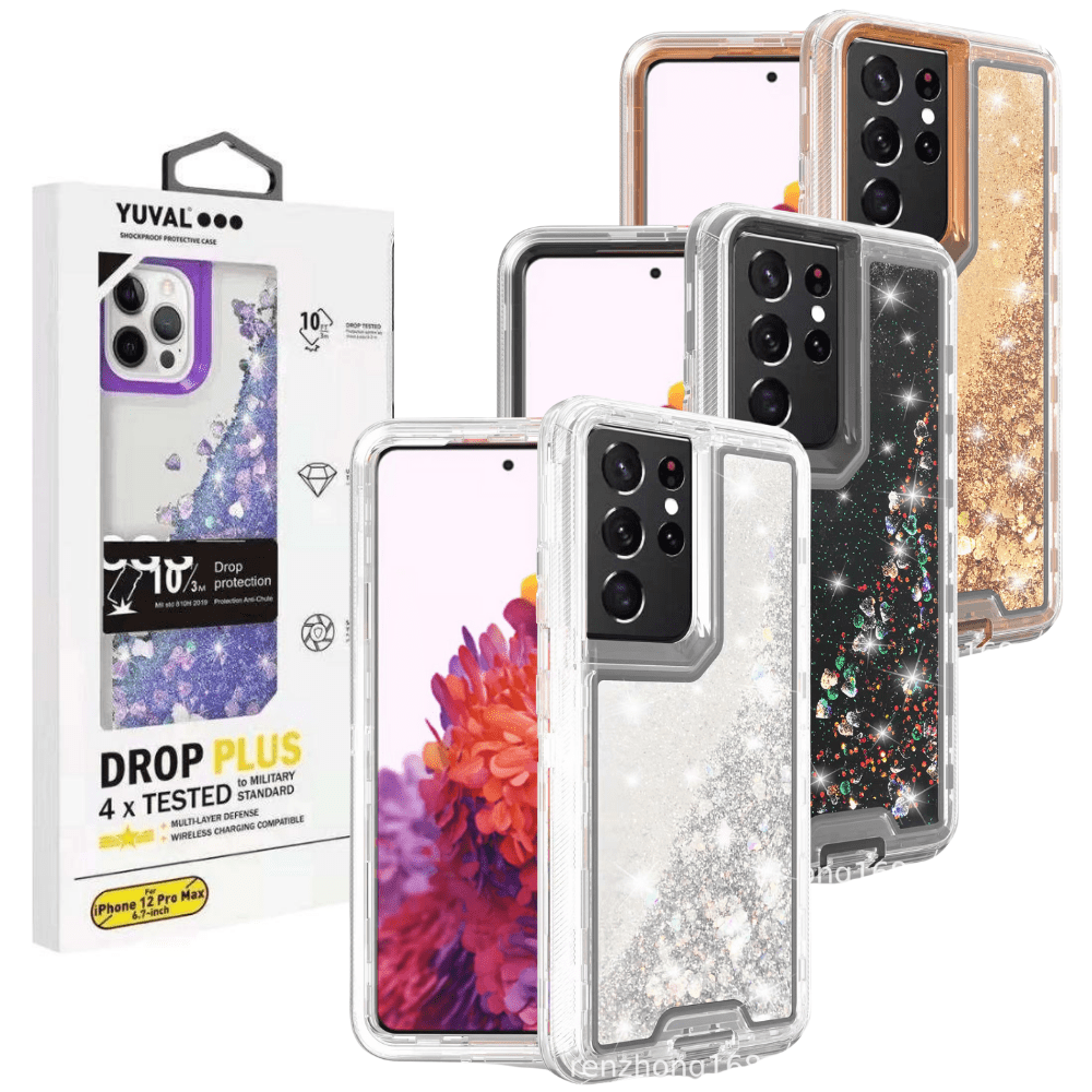 Samsung Galaxy S21/S21 Plus/S21 Ultra Glitter Clear Transparent Liquid ...