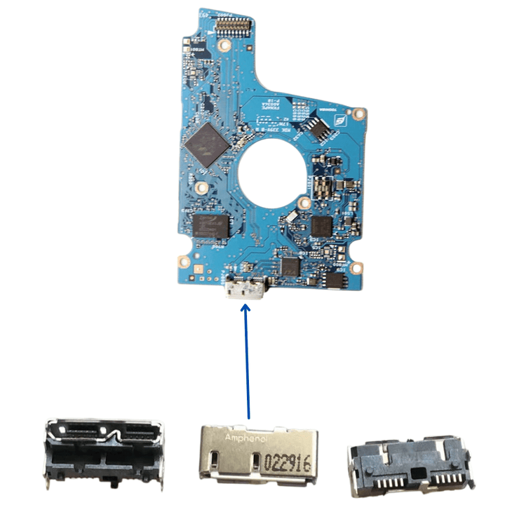 Toshiba 2.5 inch Hard drive PCB Board G0034A USB 3.0 HDD Connector Port ...